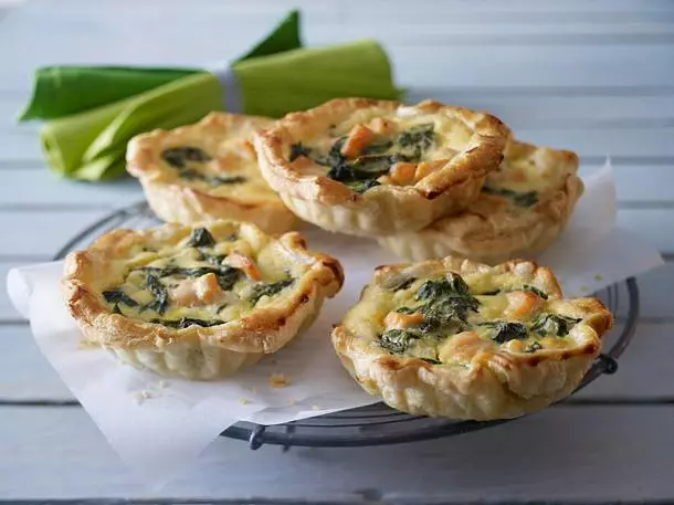 Recept na mini špenátový quiche s lososem