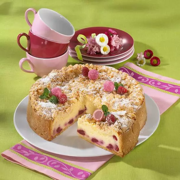 Cheesecake crumble kalapa kalayan resep raspberries 11127_1