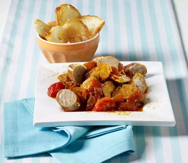 Currywurst con receta de salsa de pepperoni