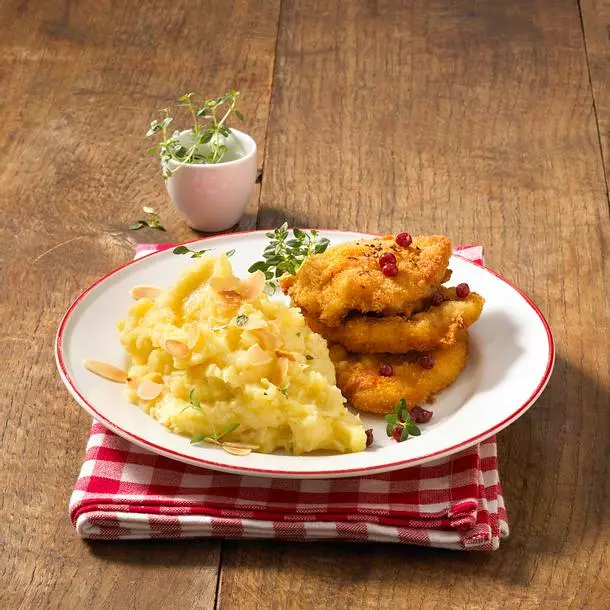 Seledri mashed kentang karo resep schnitzel breaded 11968_1