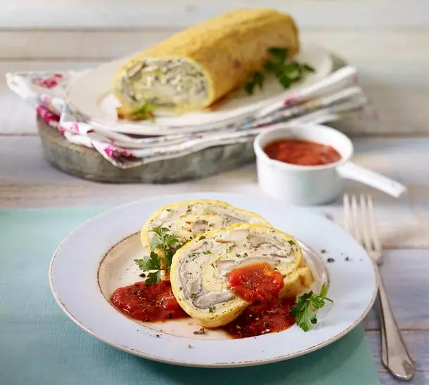 Rezept Kéis Roulade mat Champignon Füllung