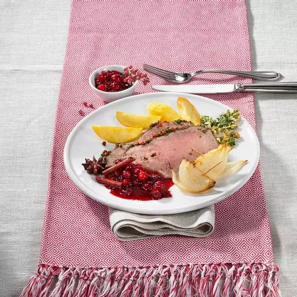 Opskrift på roastbeef med tranebærchutney