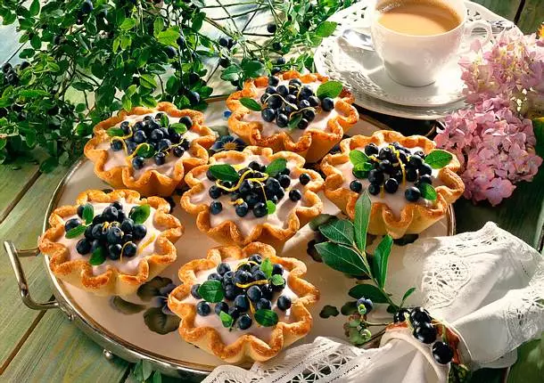 Riċetta tartlet tal-jogurt tal-blueberry 14376_1