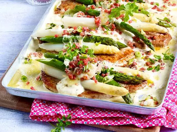 Recette d'escalopes d'asperges à l'alsacienne