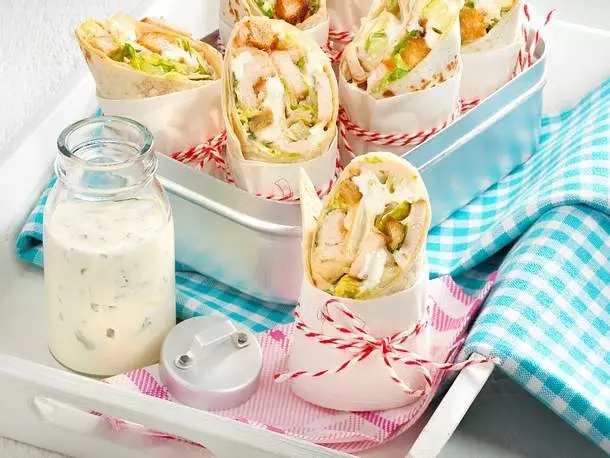 Wraps mat Caesar Salade Rezept