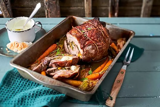 Lämmchen Braten mat Pesto a Muerten Füll Rezept