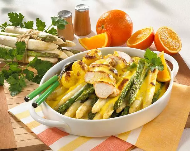 Asparagus potato fillet gratin recipe 23958_1