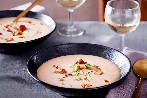 Receita de sopa de crema de apio con castañas