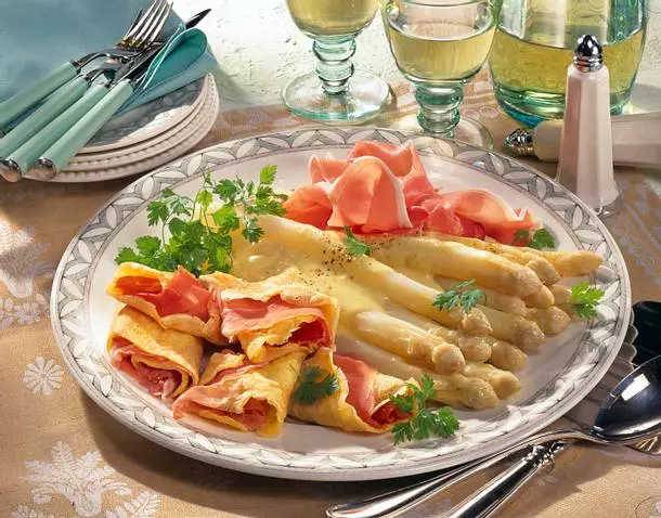 Asparagus karo resep crêpes ham 37156_1