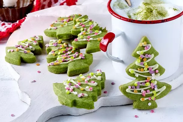 Shortbread Matcha Fir Trees רעצעפּט 37678_1