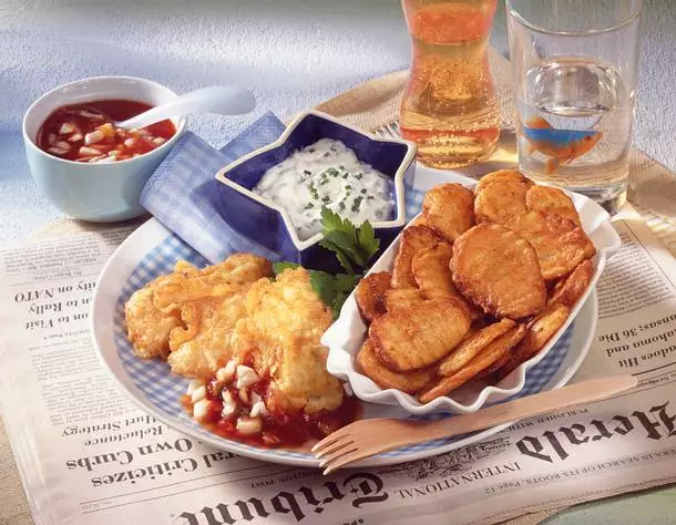 Fish & chips with spicy dips recipe 39225_1