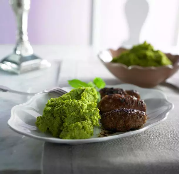 Pea Lime Mint Puree with Meatballs recipe 44140_1