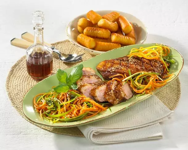 Dada bebek kalayan resep sayuran balsamic 44451_1