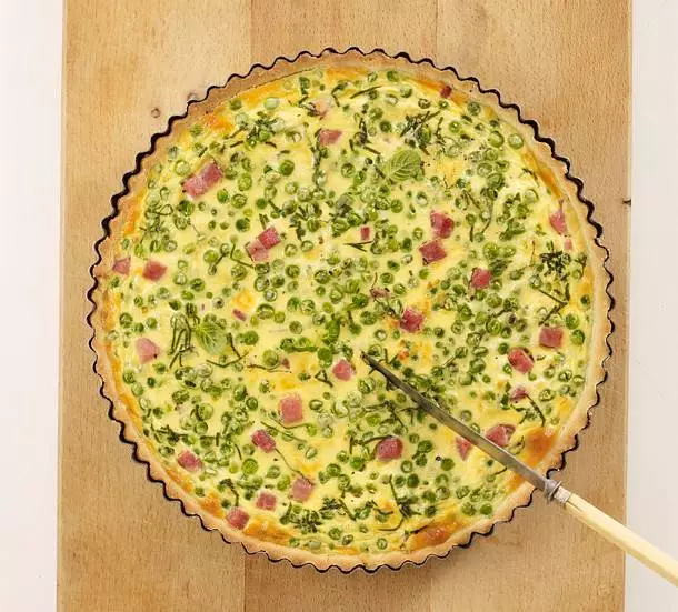 مٹر quiche ہدایت