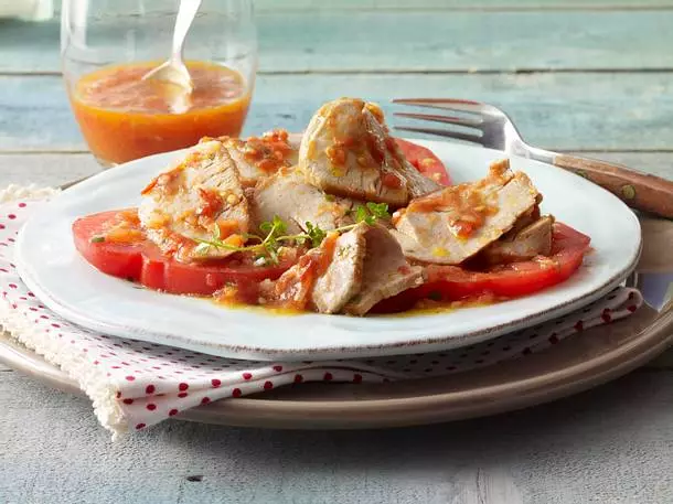 Recepta de filet de porc amb salsa de farigola balsàmica de tomàquet