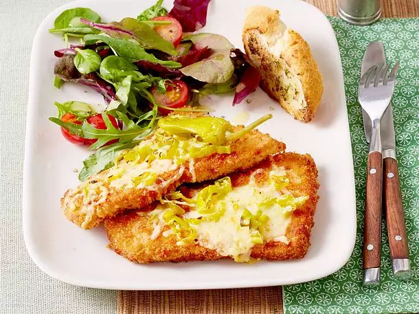 Gebakken pepperoni schnitzel recept 50992_1