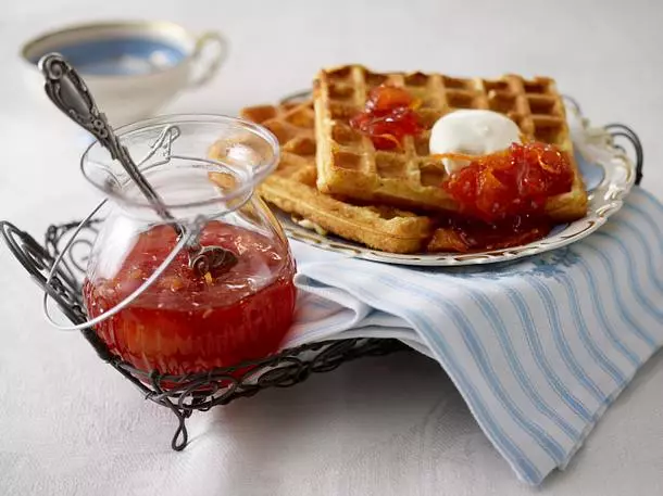 Waffles krim kalayan resep jam rooibos jeruk getih 51591_1