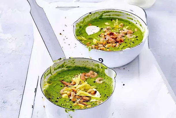 Grön gazpacho med krabba recept