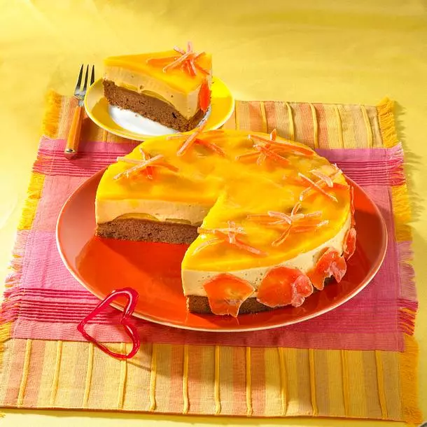 Caramel Custard Mango Cake Recipe