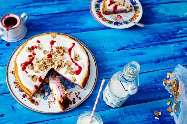 Blackberry Cheesecake karo Wholemeal Almond Crunch Resep