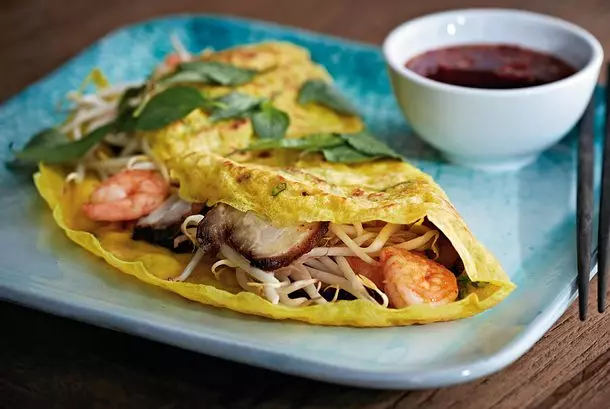 Bánh xèo - crepes med räkor och fläskmage recept 58075_1