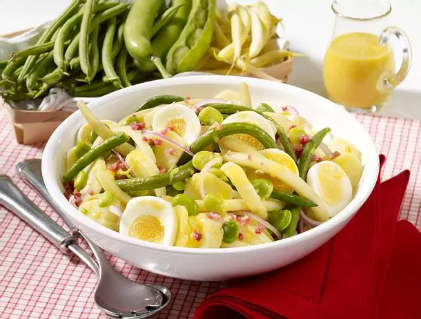 Receita de salada de feijão com batata e ovo