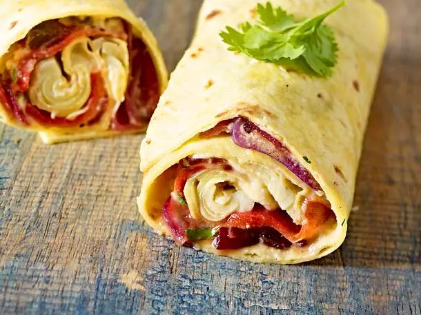 Wrap de pimientos con receta de hummus 58461_1