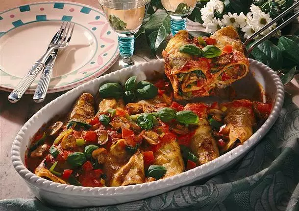 Crespelle sa filom od povrća i recept za kremu od paradajza