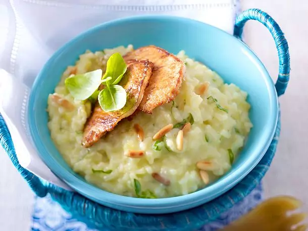 Basil risotto með mínútu steik uppskrift 65470_1