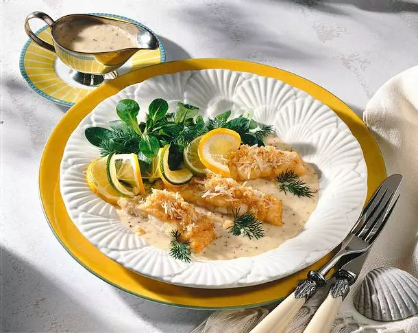 Cod fillet na Pecorino Crust Ntụziaka 66430_1