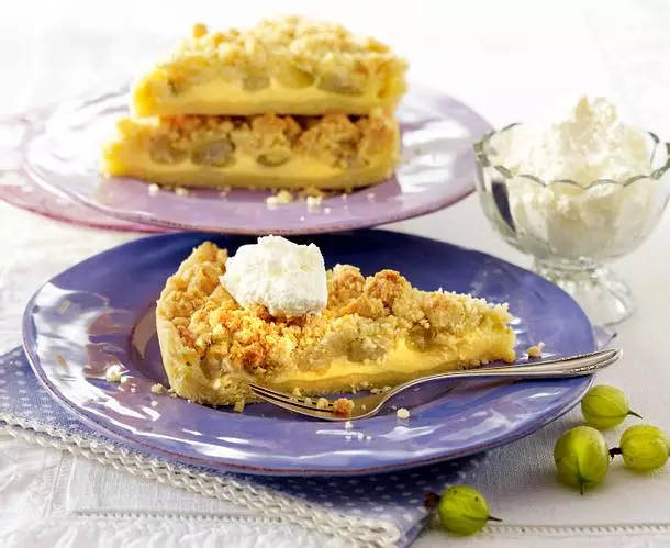 Gooseberry Quark Tart dengan resipi Streusel 67496_1