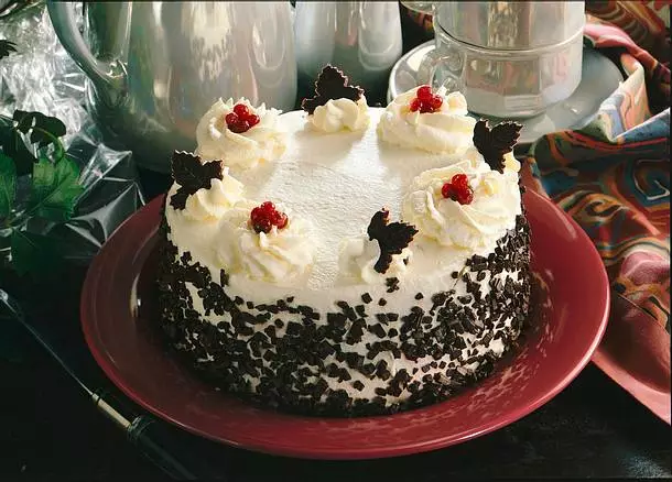 Chocolate sponge cake with cranberry cream recipe