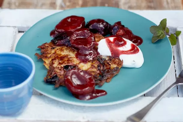 Kaneel aardappel rösti met portwijn pruimen recept 69064_1