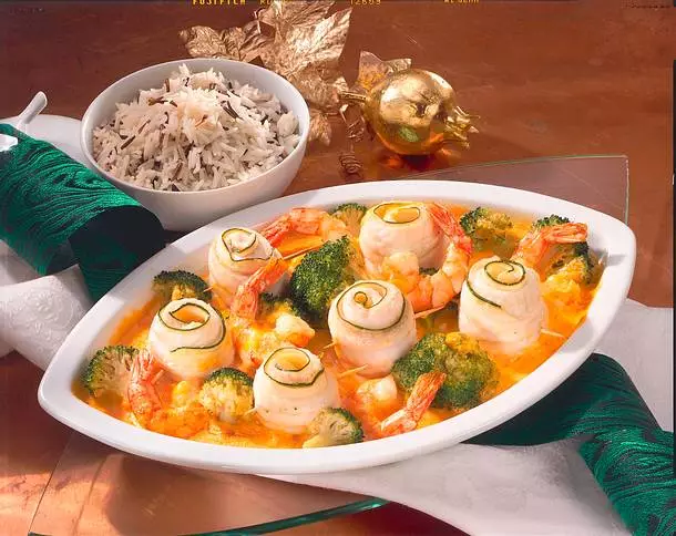 Receta de rollitos de lenguado con gambas 69349_1