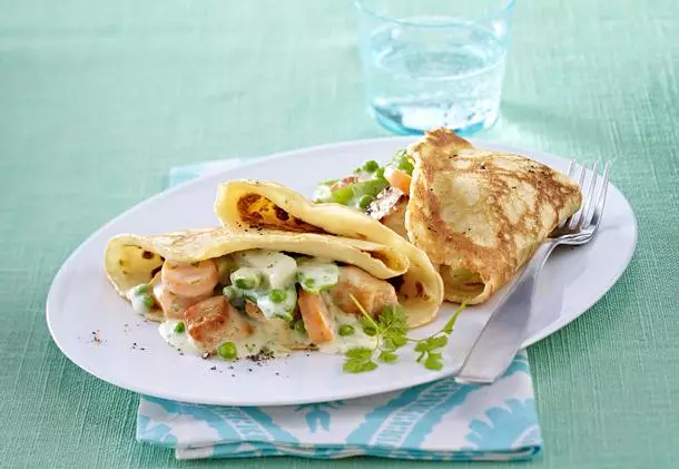 Công thức pancake trứng tráng với rau mùa xuân