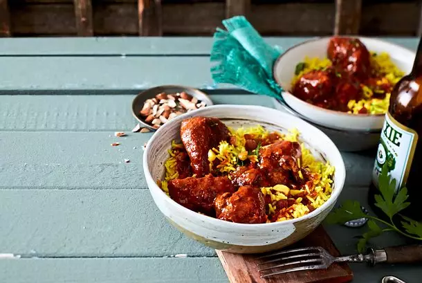 Recette Agneau tandoori sur riz curry aux amandes