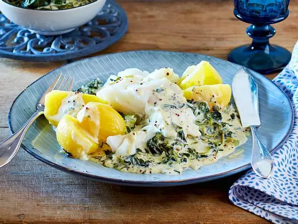 Ngarasakeun cod Poé anjeun dina resep krim mustard