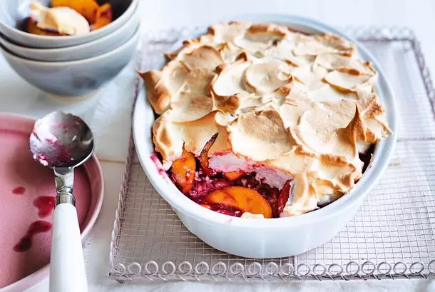 Peach Melba podle receptu na pusinky