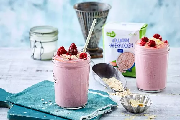 Havre smoothie över natten med hallon recept