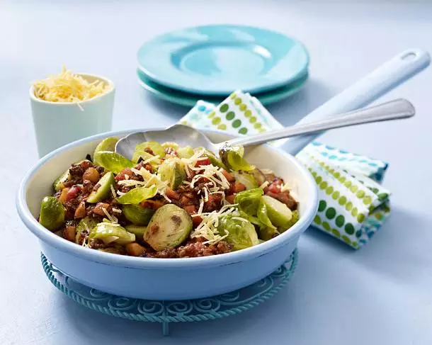 Roasted Brussels sprouted ກັບສູດ Bolognese 7282_1