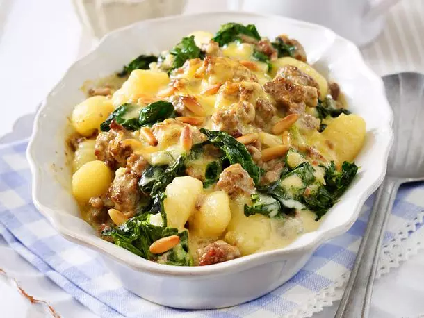 Špinatų gnocchi troškinio receptas