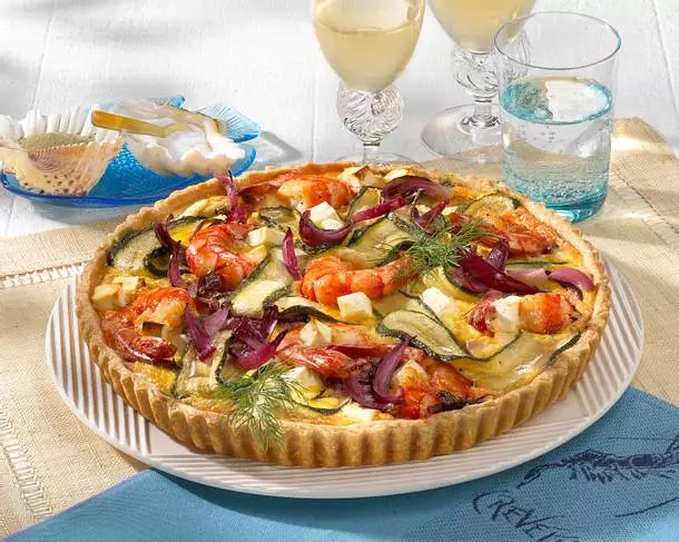 Receita de Quiche de camarão com abobrinha